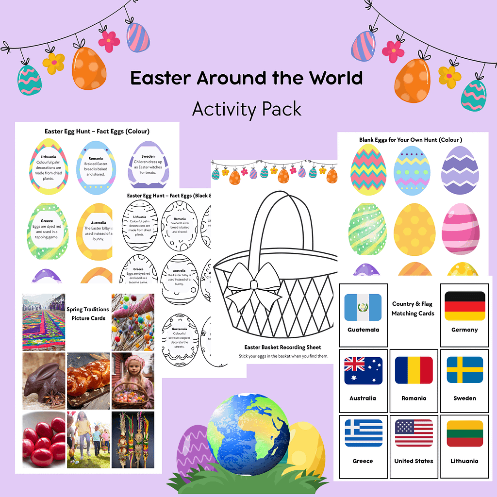 Easter Around the World Activity Pack (Printable Egg Hunt & Matching ...