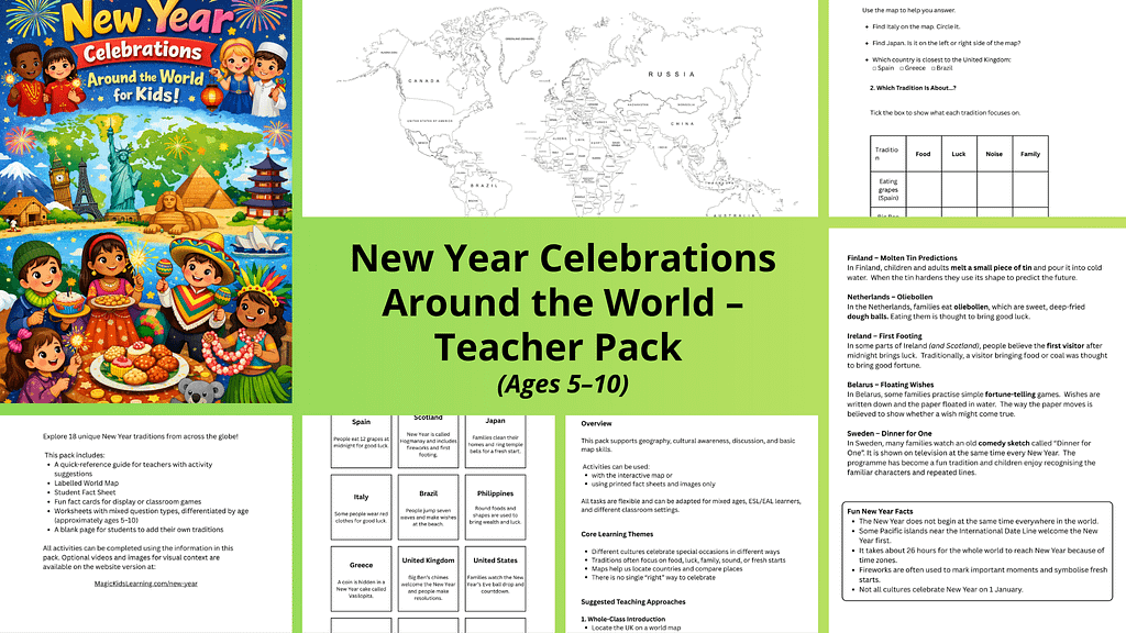 New Year Celebrations Around the World – Teacher Pack (Ages 5–10 ...