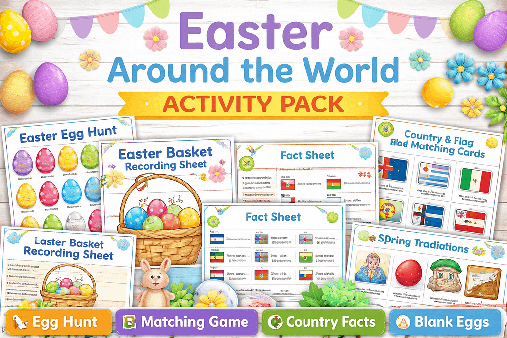 Easter Around the World Activity Pack (Printable Egg Hunt & Matching ...