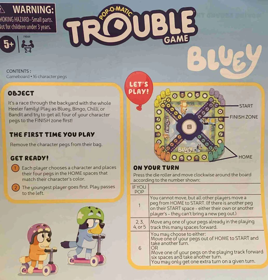 Complete Guide to Bluey Trouble Rules, Instructions and Gameplay ...