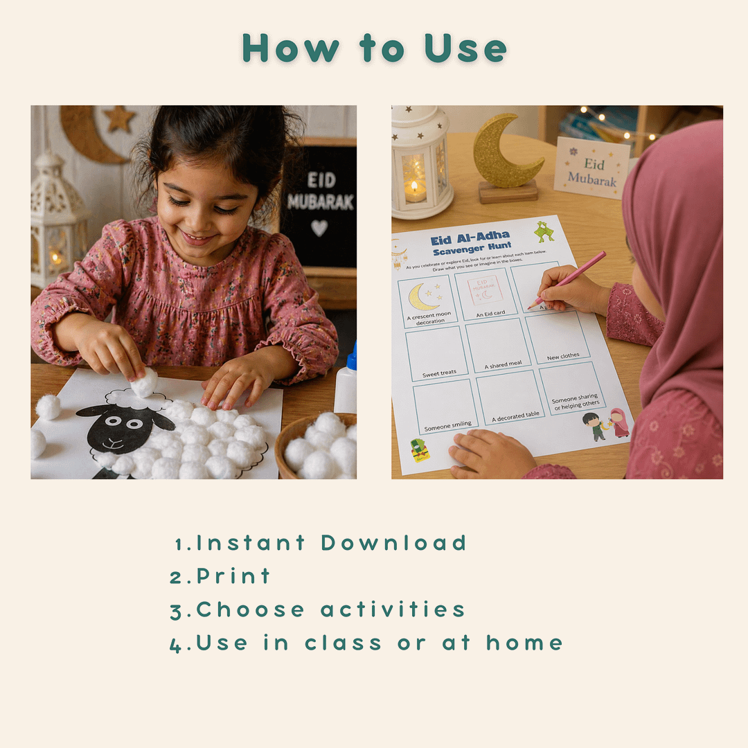Eid al-Adha Activity Pack for Kids (Printable Worksheets, Crafts ...