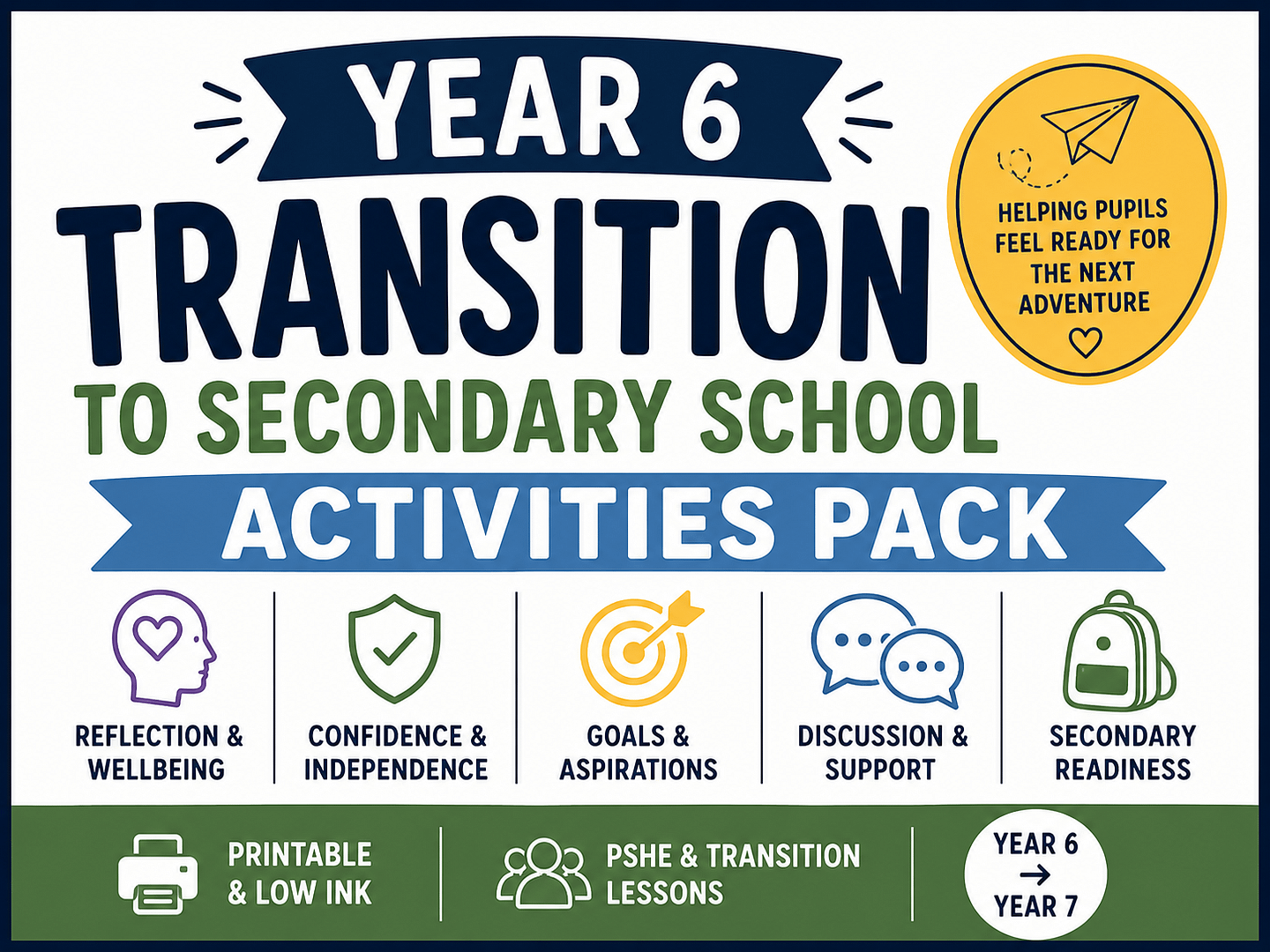 Year 6 Transition to Secondary School Activity Pack (Post-SATs Support ...