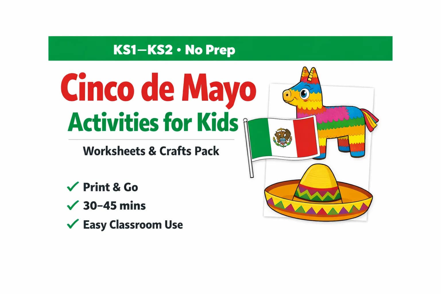 Cinco de Mayo Activities Pack for Kids (KS1–KS2 / Grades 1–5) | No-Prep ...