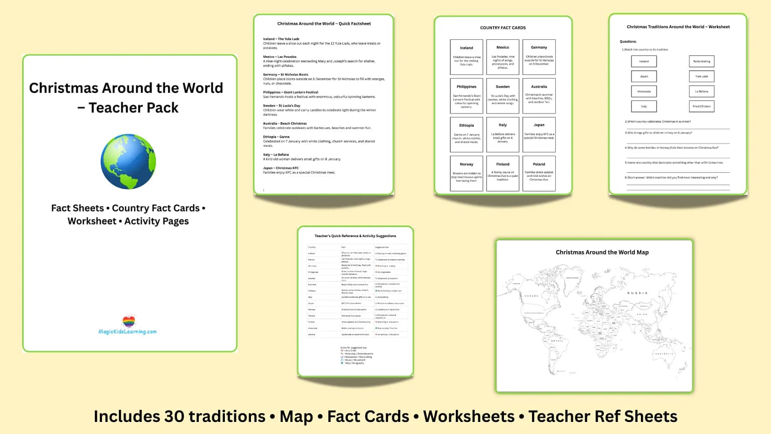 Christmas Around the World Classroom Pack (30 Traditions + Activities ...