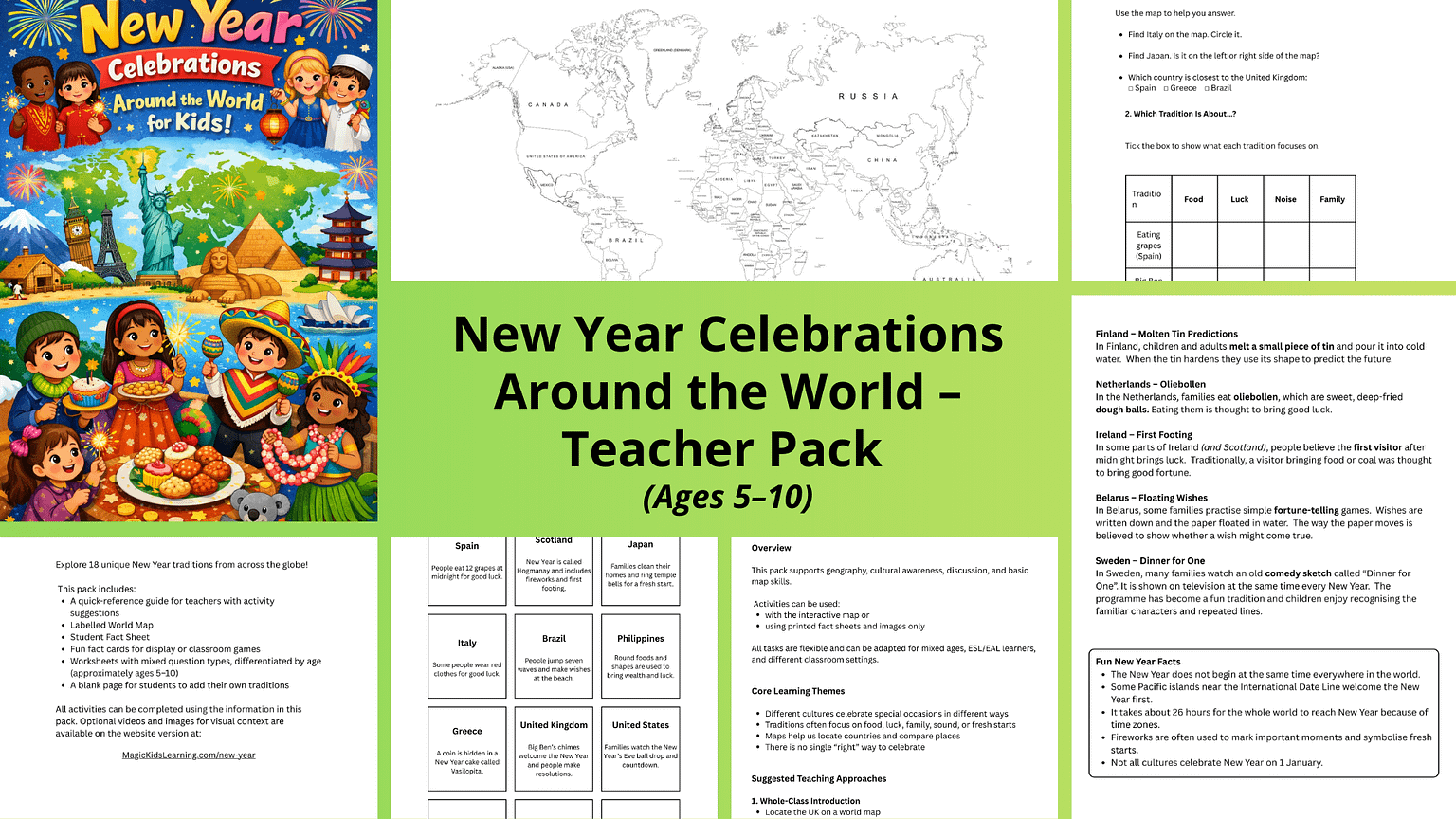 New Year Celebrations Around the World – Teacher Pack (Ages 5–10 ...