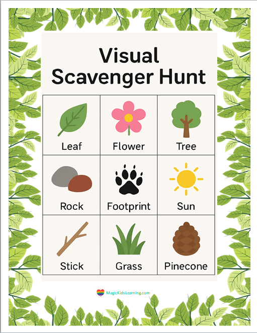 Free Printable Nature Scavenger Hunts for Kids: No-Prep Outdoor Fun ...