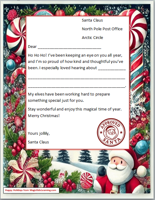 Free Printable Reply Letters from Santa Templates: Surprise Your Kids ...