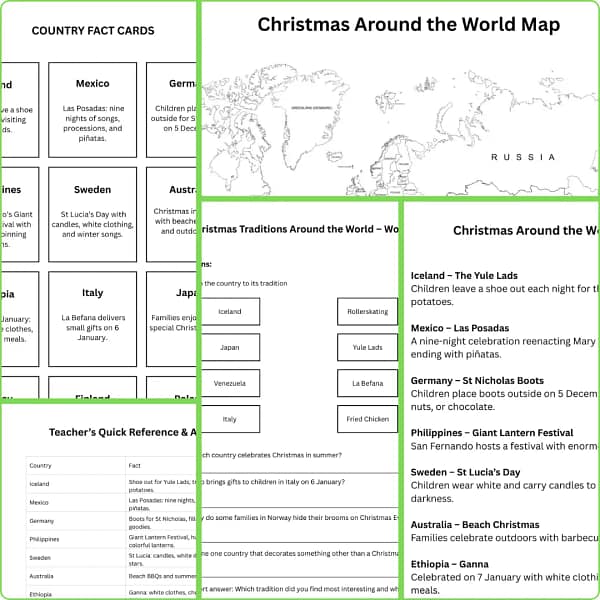 Christmas Around the World Classroom Pack (30 Traditions + Activities ...