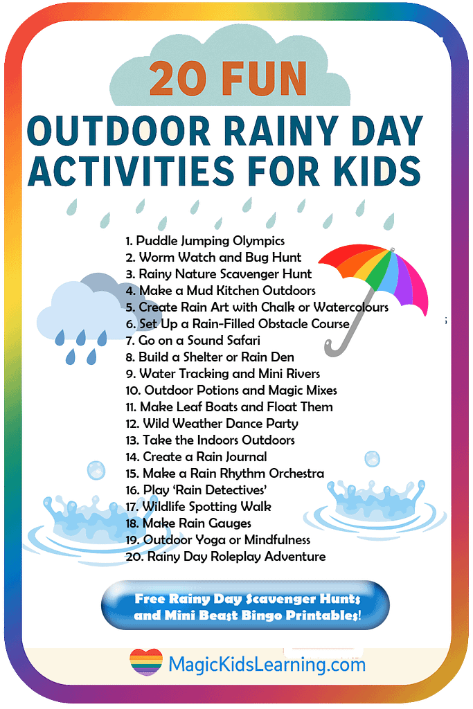 20 Rainy Day Outdoor Activities for Kids (Outdoor Learning Ideas ...