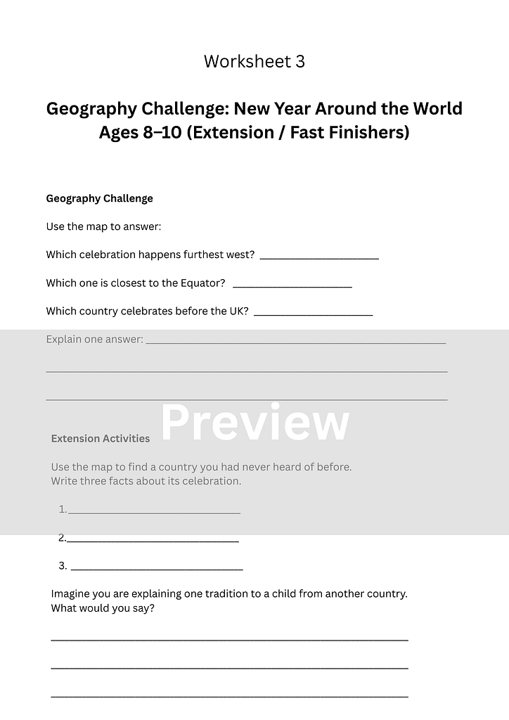 New Year Celebrations Around the World – Teacher Pack (Ages 5–10 ...