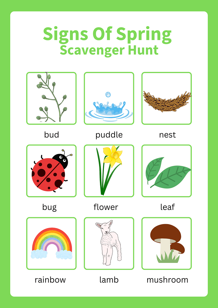 Signs of Spring Nature Hunt | Printable Outdoor Activity for Kids ...