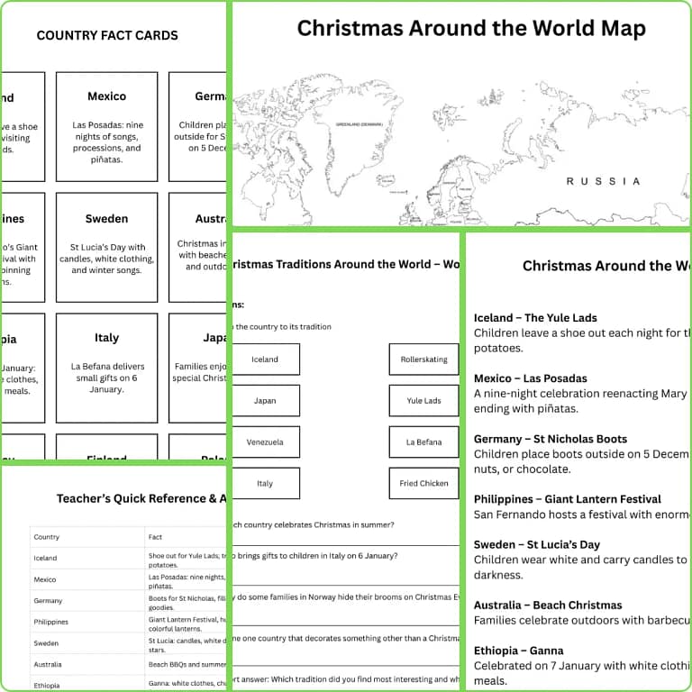 Christmas Around the World Classroom Pack (30 Traditions + Activities ...