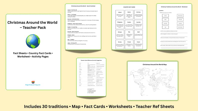 Christmas Around the World Classroom Pack (30 Traditions + Activities ...