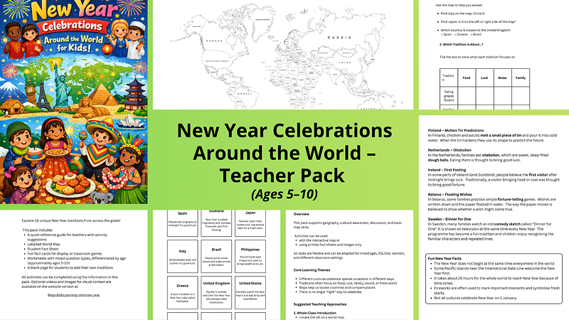 New Year Celebrations Around the World – Teacher Pack (Ages 5–10 ...