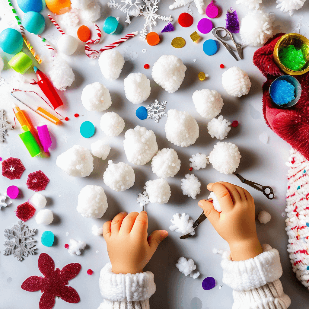 Pom-Pom Snowballs: Creative Winter Crafts for Kids